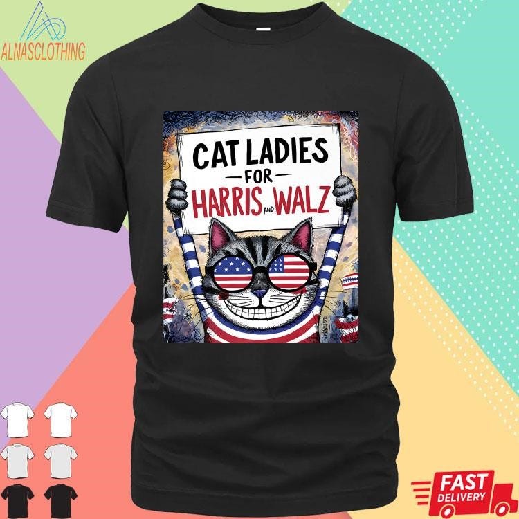 Official Harris walz 2024 cat ladies for Harris and walz 2024 T-shirt ...