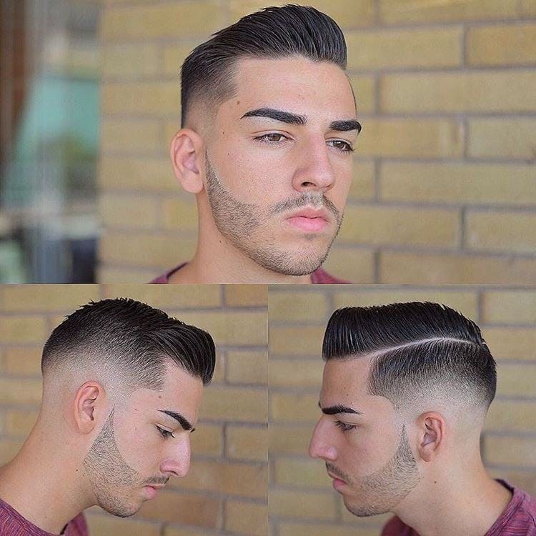Pompadour Side Part Fade