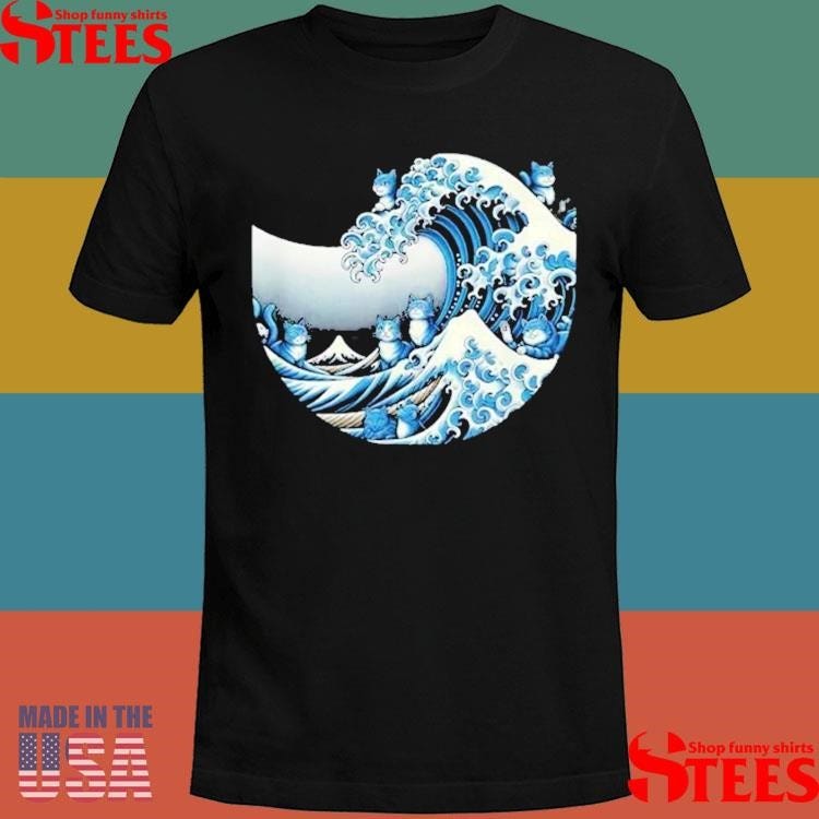 Official Cute Wave of Blue Cats for Kamala Shirt - steesstore - Medium