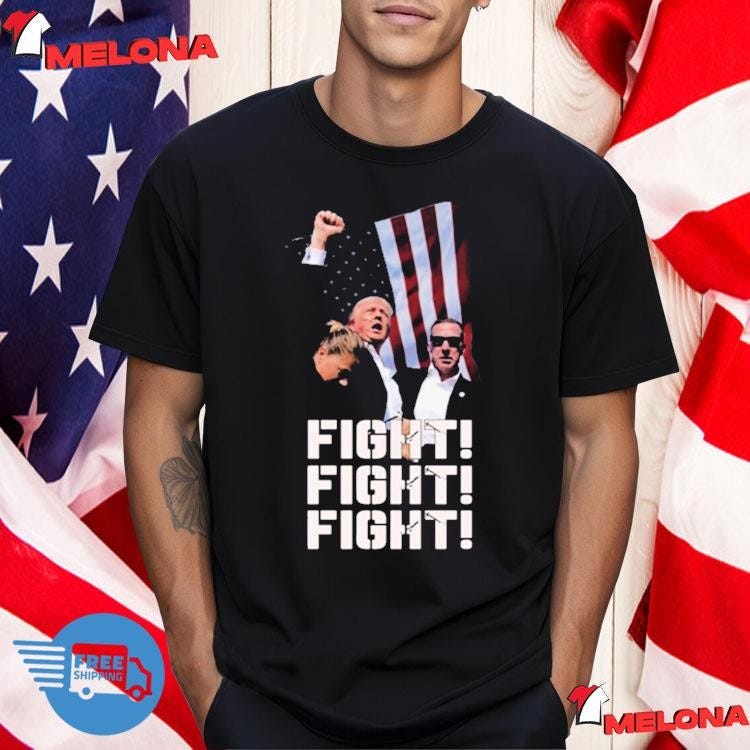 Trump Fight Fight Fight T-shirt - Styleiconstee - Medium
