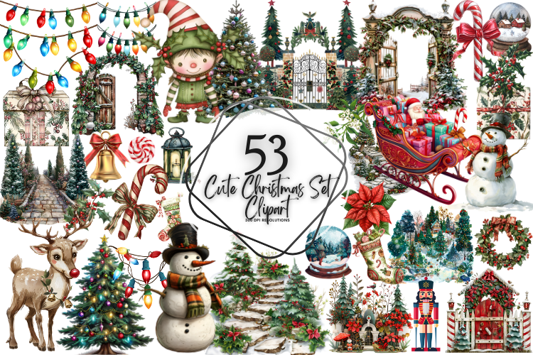 Cute Christmas Set Clipart Free | by Auroraskye | Medium