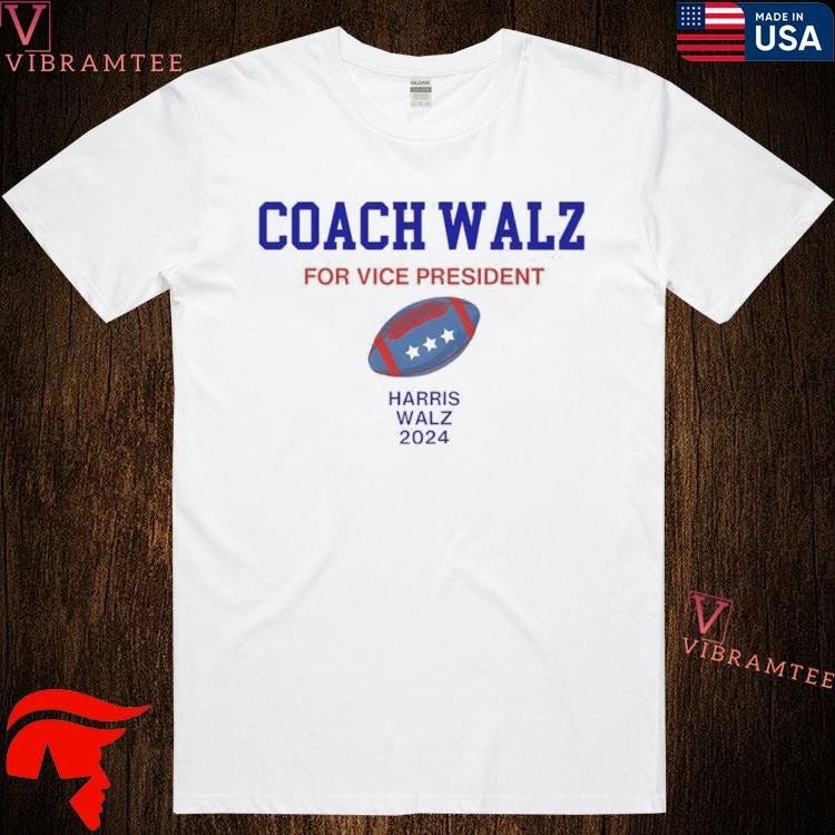Official Coach Walz For Vice President Harris Walz 2024 Football Shirt ...
