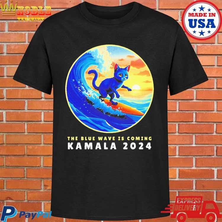 Official The blue wave is coming Kamala 2024 T-shirt - NobleteeShirt ...