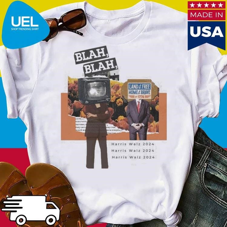 Official Harris walz 2024 land of free home of brave T-shirt ...