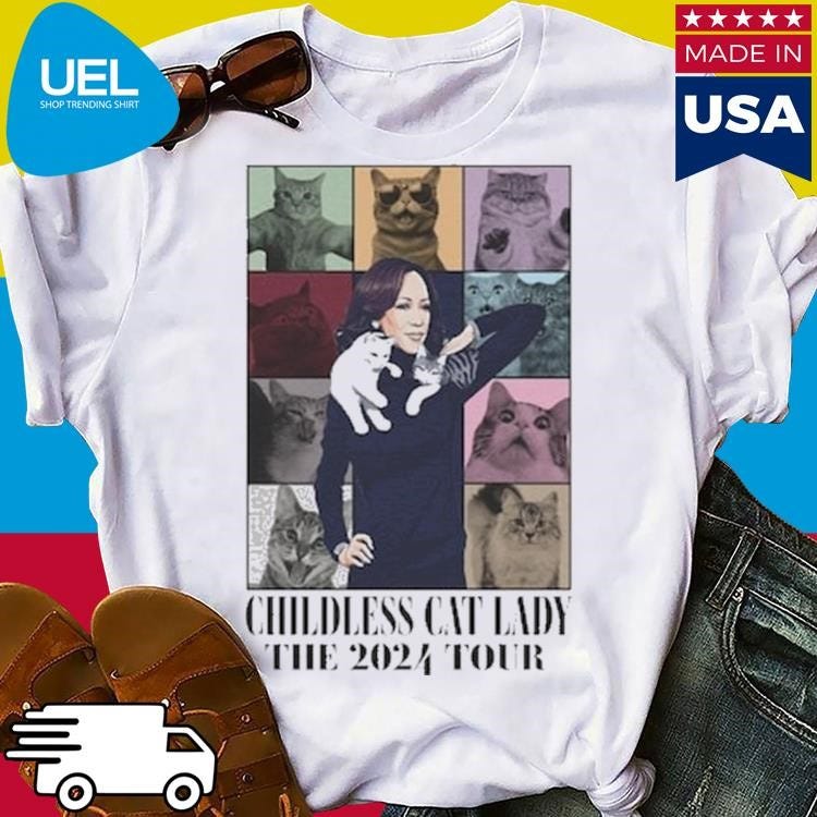 Official Childless cat lady the 2024 tour Kamala Harris voting 2024 ...