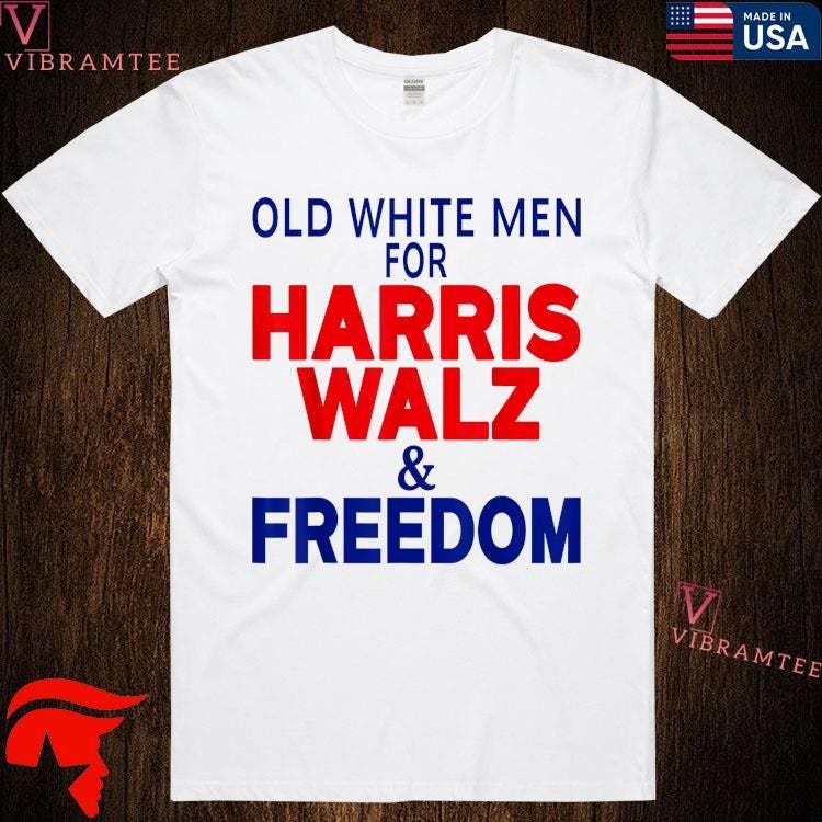 Official Old White Men For Harris Walz And Freedom President Support Blue