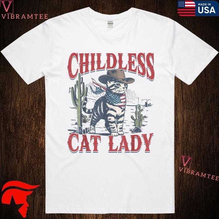 Official Cowboy Cat Childless Cat Lady For Kamala Harris Election ...