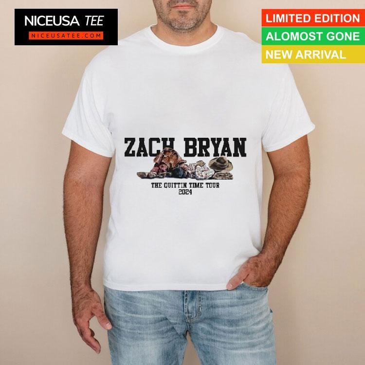 Zach Bryan Cowboy The Quittin Time Tour 2024 Shirts - Cockroach - Medium