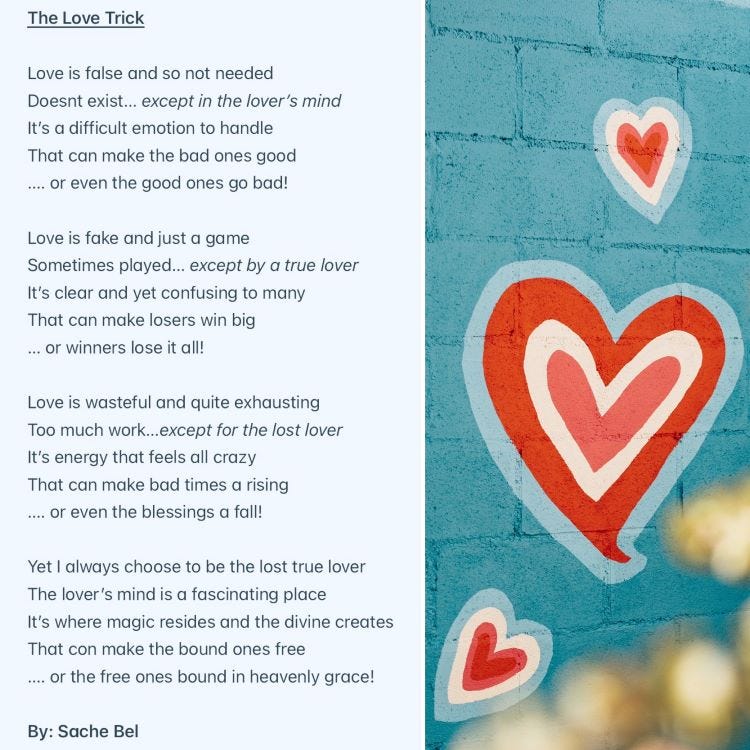 The Love Trick (Poem) - Sache Bel - Medium