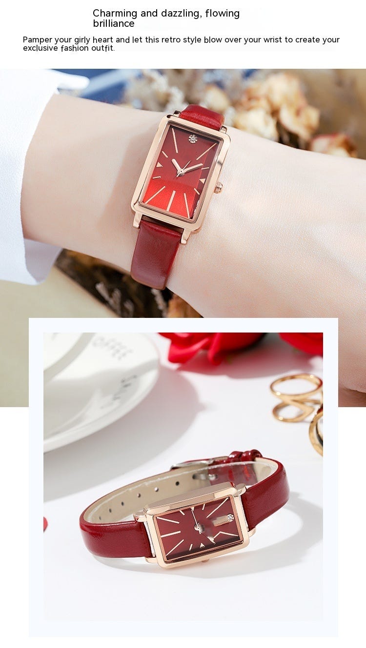 Retro Style Small Square Plate Women’s Watch - Soniadarsh - Medium