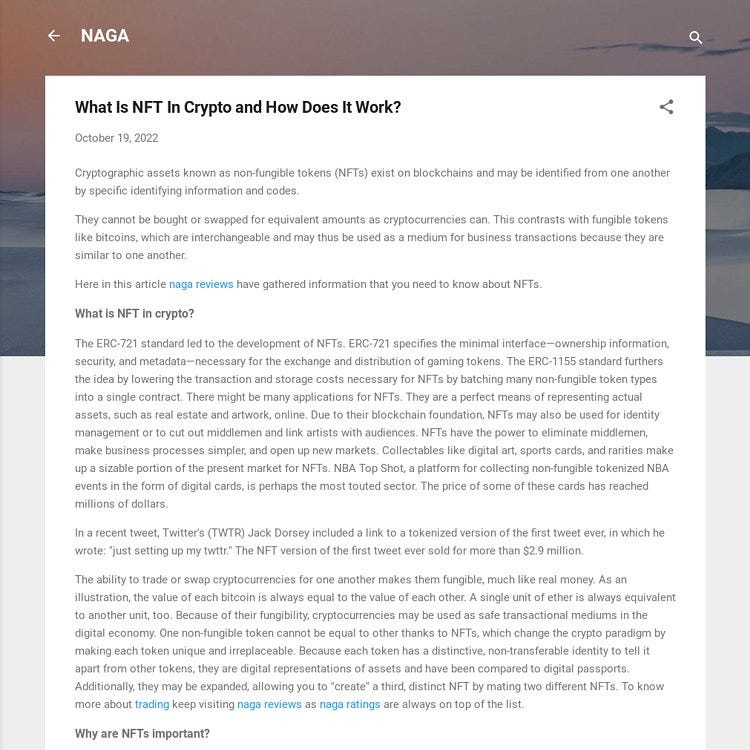 What Is NFT In Crypto and How Does It Work? - NAGA - Medium