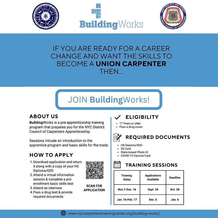 Union Carpenter Training — Apply by 10/28 with BuildingWorks - NeON ...