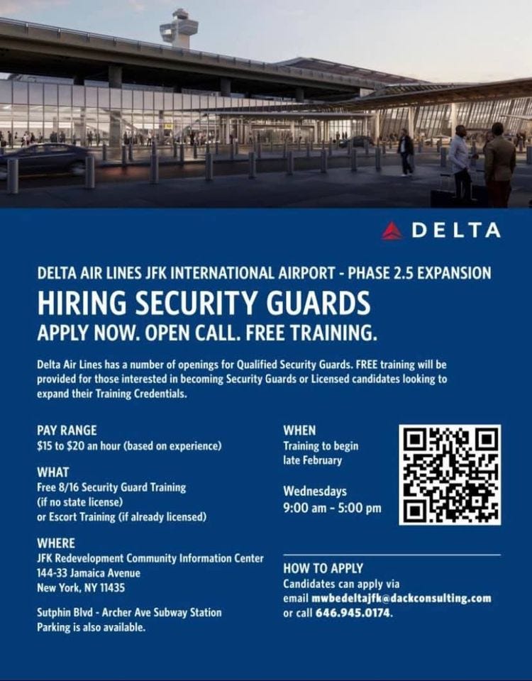 Delta Airlines Hiring Security Guards for JFK — Free training for those ...