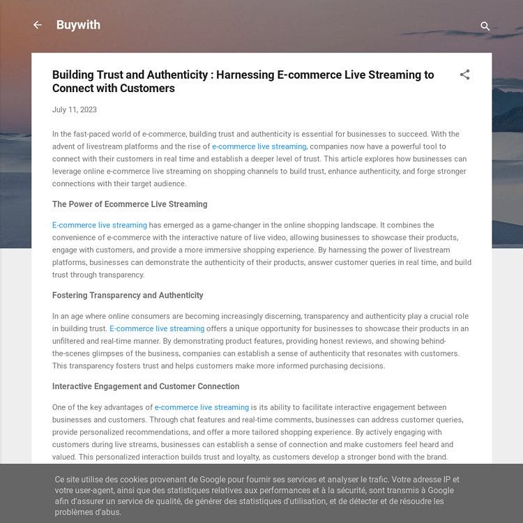 Building Trust and Authenticity : Harnessing E-commerce Live Streaming ... Building Trust and Authenticity : Harnessing E-commerce Live Streaming ...