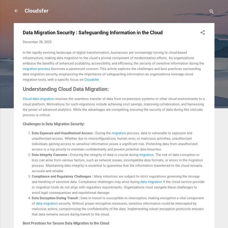 Data Migration Security Safeguarding Information In The Cloud Cloudsfer Medium