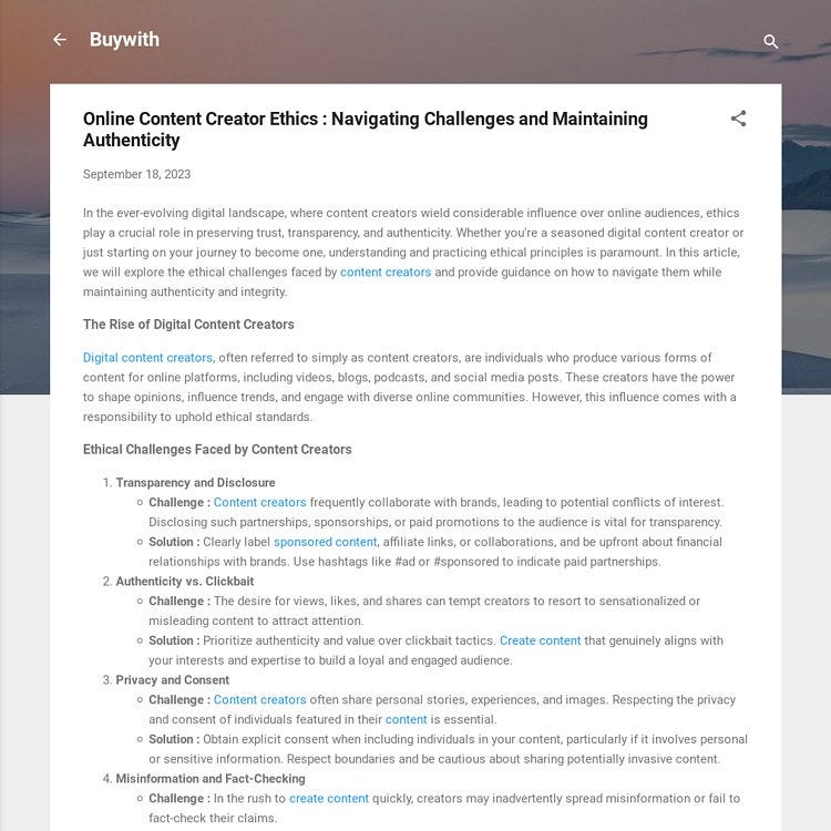 Online Content Creator Ethics : Navigating Challenges and Maintaining ...