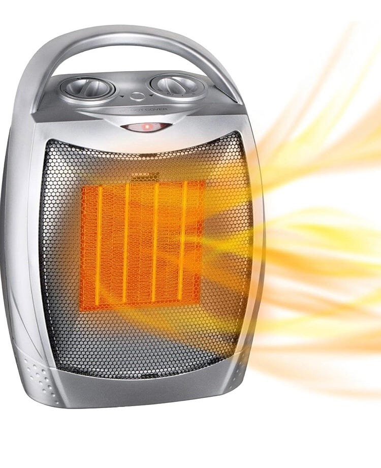 GiveBest Portable Electric Space Heater with Thermostat, 1500W/750W ...