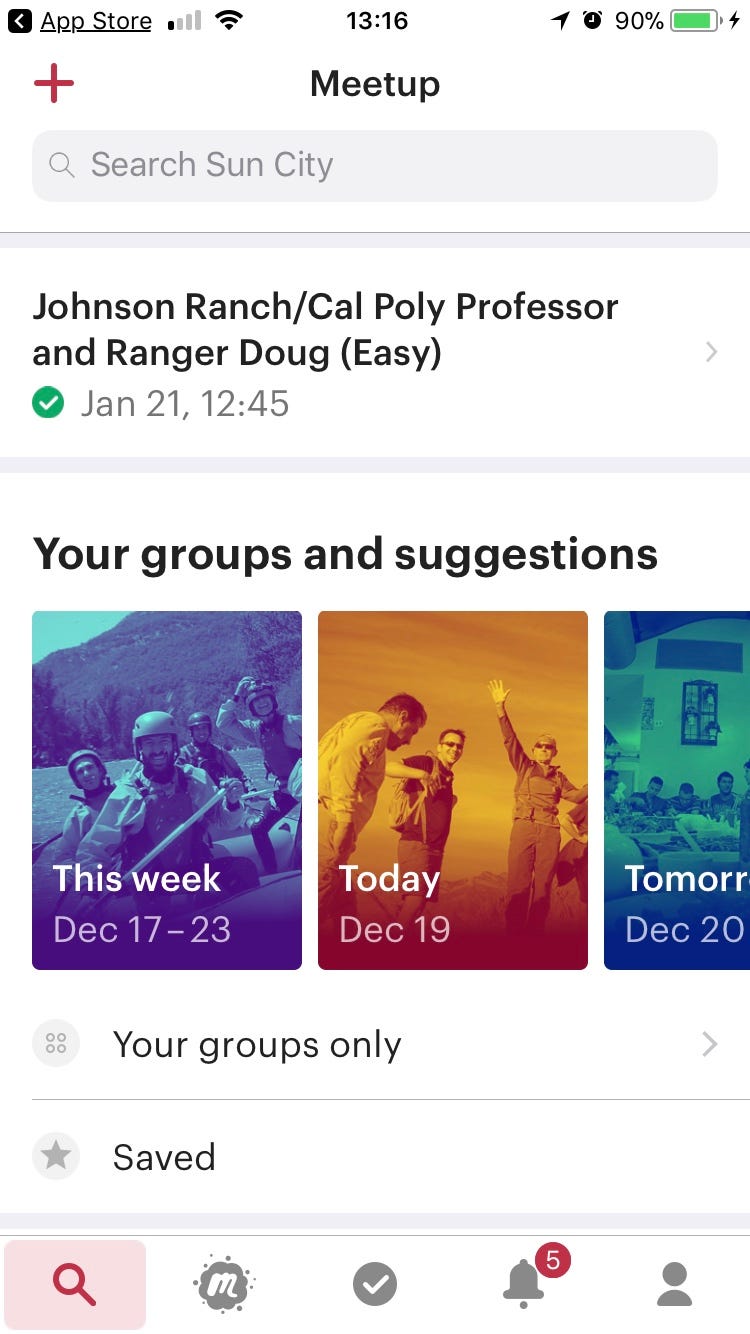 Part 12: Tab by Tab critique of the Meetup App. | by bob incalifornia ...