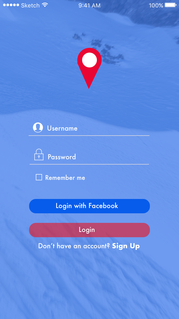 Log-in Screen for Adventure Meetup App | by Jordan Santos | Medium