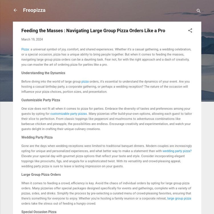 Feeding the Masses : Navigating Large Group Pizza Orders Like a Pro ...
