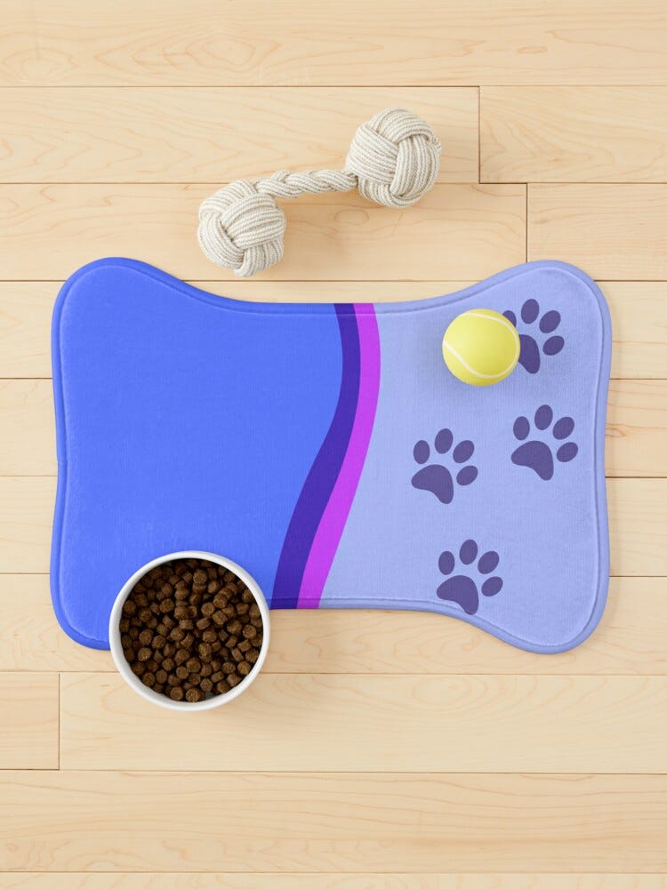 Royal Blue and Neon Purple Abstract Design Pet Mat | by Mindlampcagac ...
