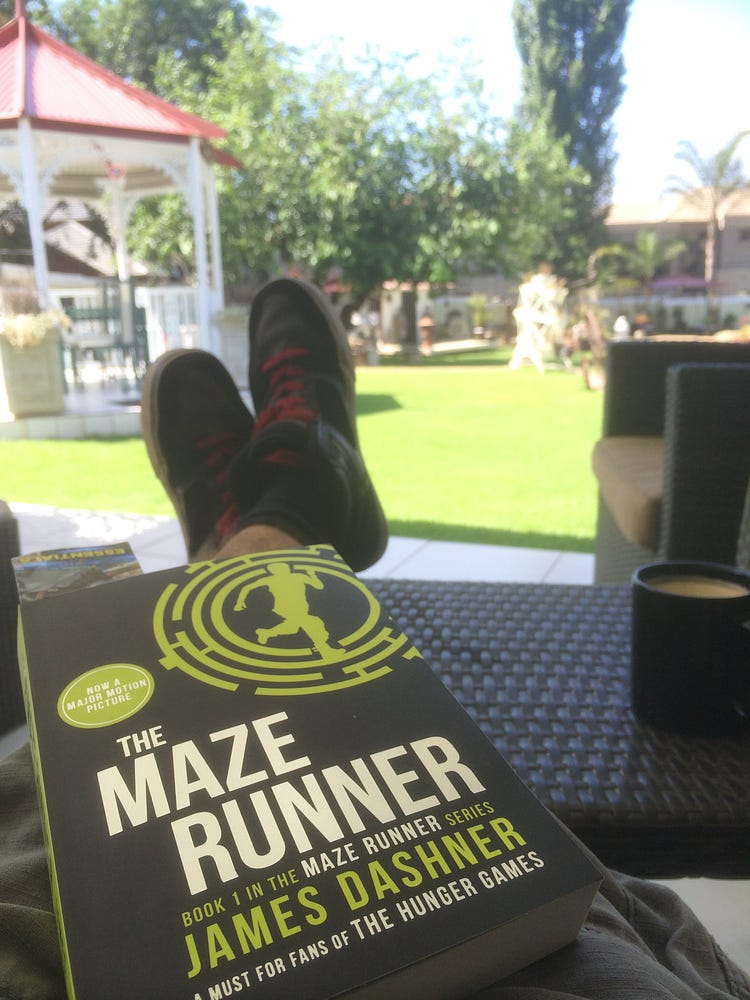 The Maze Runner by James Dashner. Fast paced and non stop. Heaps of fun ...