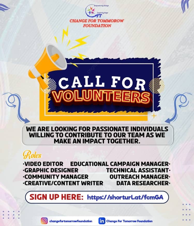 Call for Volunteers: Join the Change for Tomorrow Foundation! | by ...