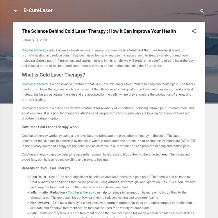 The Science Behind Cold Laser Therapy : How It Can Improve Your Health ...