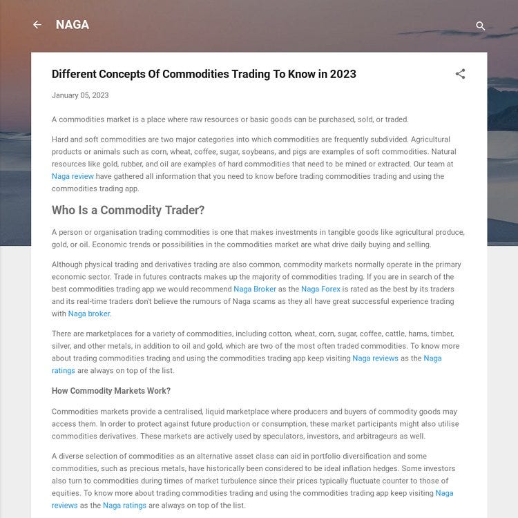 Different Concepts Of Commodities Trading To Know in 2023 | by NAGA ...
