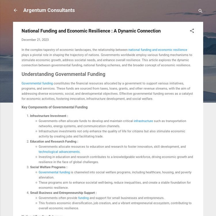 National Funding and Economic Resilience : A Dynamic Connection ...