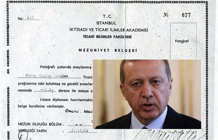 Erdoğan’ın Askeriye’deki diploma örneği imha edilmiş! | by Tr724 ...