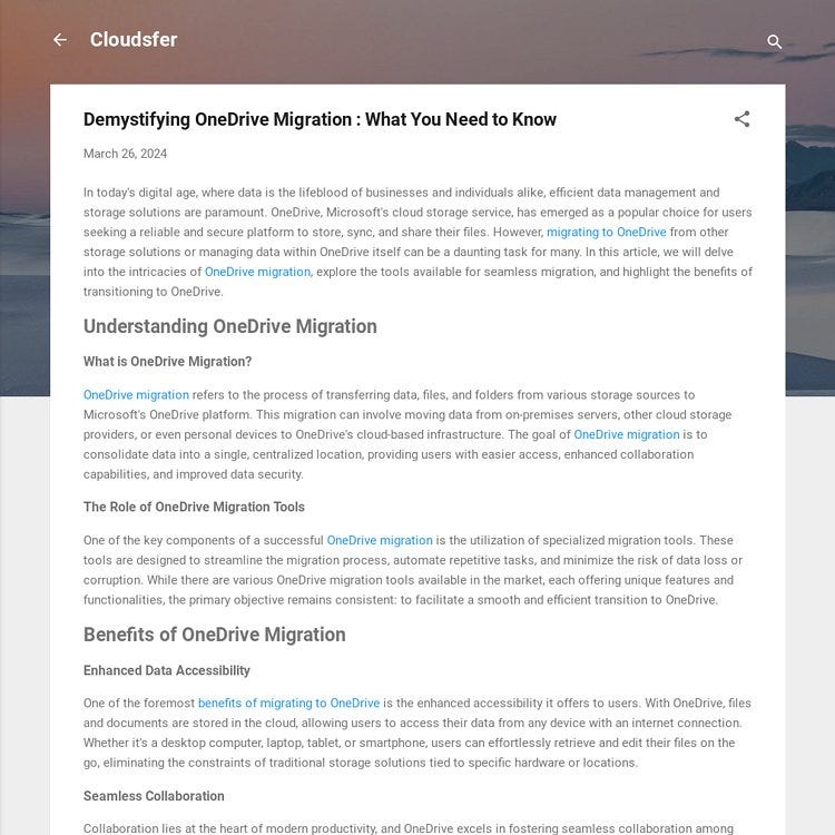 Demystifying OneDrive Migration : What You Need to Know - Cloudsfer ...