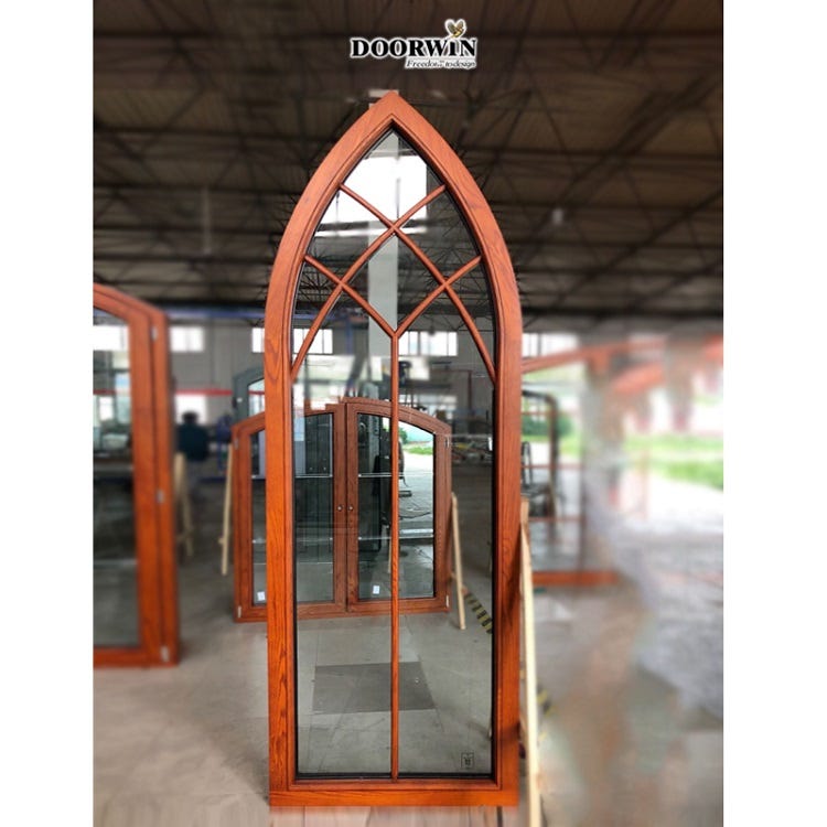Doorwin Oak Wood Aluminum Specialty Shape Fixed Windows With Unique ...