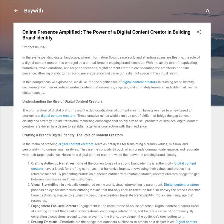 Online Presence Amplified : The Power of a Digital Content Creator in ...