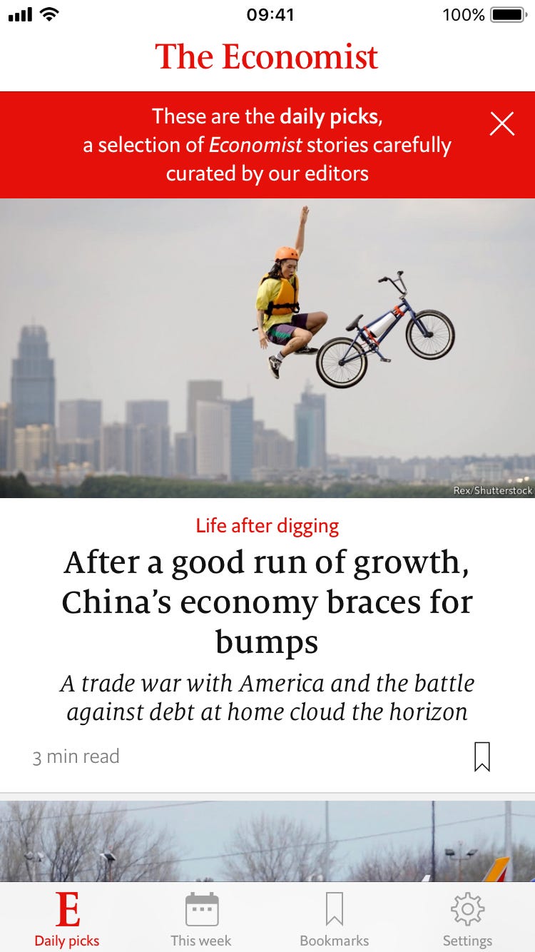 A new app for The Economist. Serving readers the stories they want ...