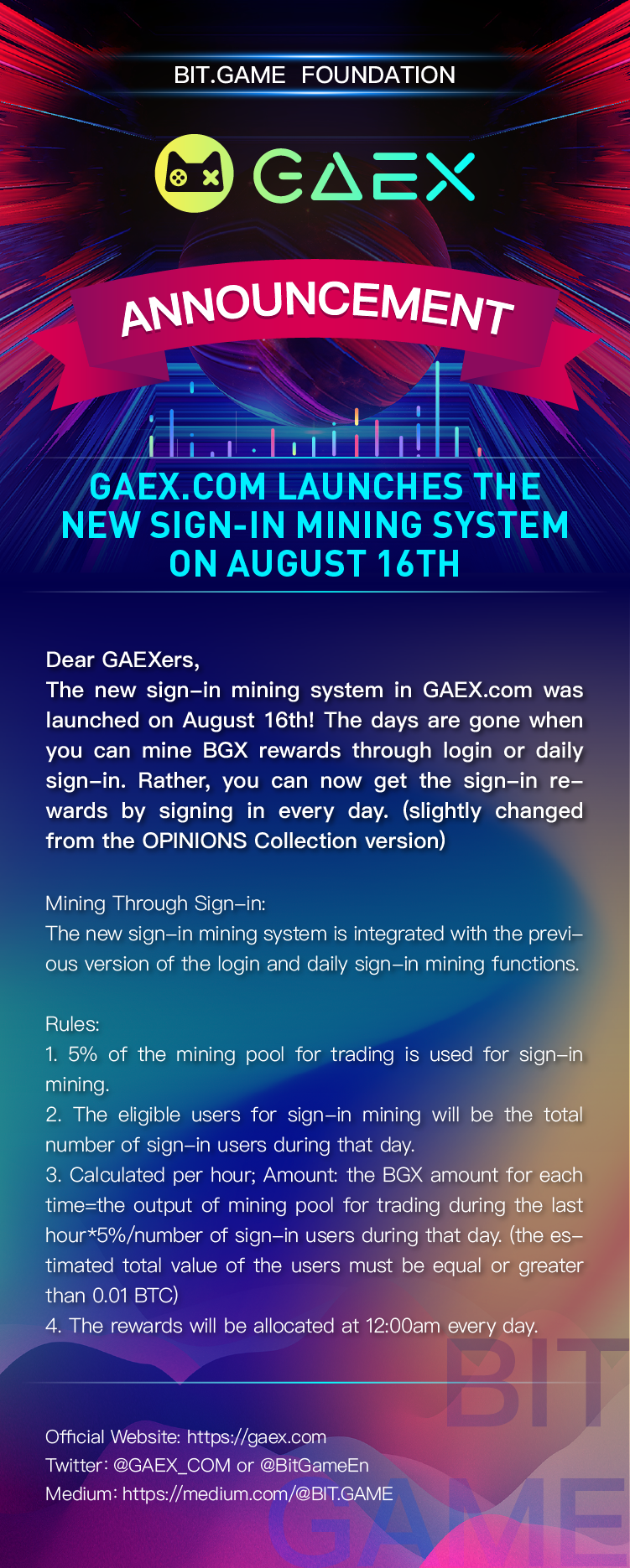 GAEX.COM LAUNCHES THE NEW SIGN-IN MINING SYSTEM ON AUGUST 16TH | by ...