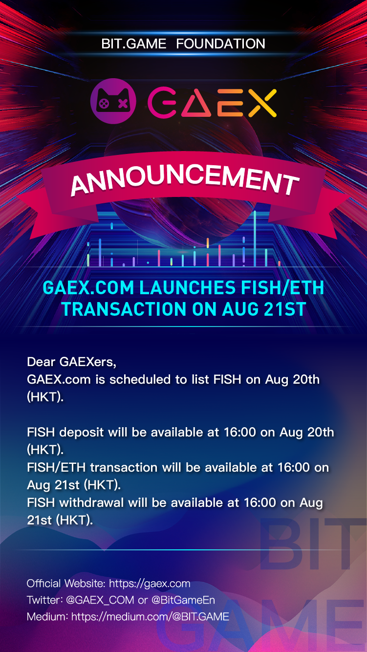 GAEX.COM HAS LISTED FISH ON AUG 20TH | by GAEX.COM | Medium
