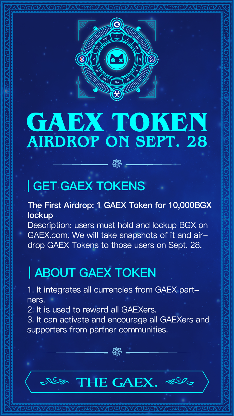 GAEX.COM WILL AIRDROP GAEX TOKENS TO BGX LOCKUP USERS ON SEPT. 28 | by ...