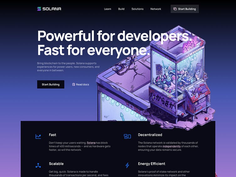 SOLANA Web3 Blockchain Infrastructure Landing Page Design | by roobinium | Nov, 2023 | Medium