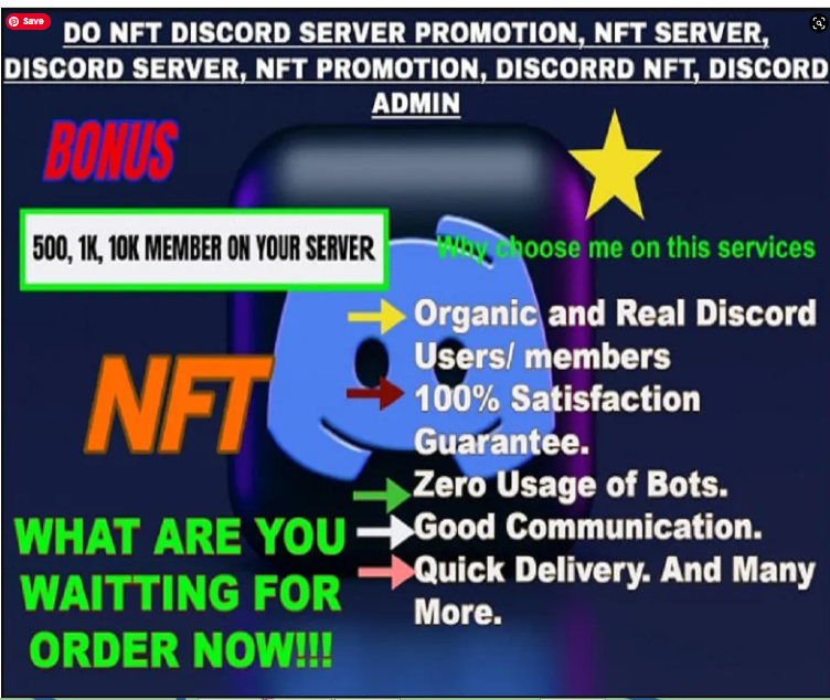 tinI will nft discord promotion, nft discord marketing, grow discord ...
