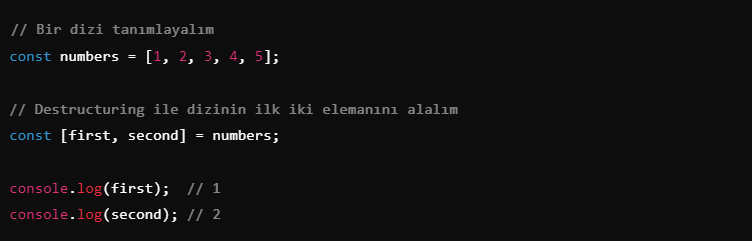 JavaScript’te “destructuring”. JavaScript’te “destructuring” (dağıtma)… | by Ercan ŞAHİN | Oct ...