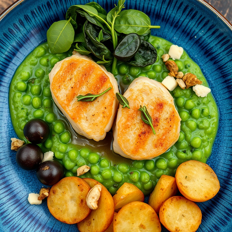 What’s For Lunch Today?. Chicken Medallions on Pea Puree with… | by Vox Vento | Nov, 2025 | Medium