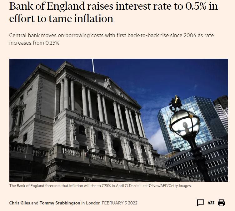 UK Raises Interest Rates. Fed has been saying that they will… | by ...