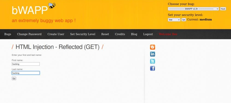 A1(INJECTION). 1. HTML Injection — Reflected (GET) | by Kaveri B K | Medium