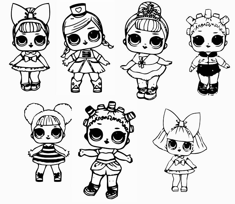 Lol Dolls pictures svg black and white image drawing clip art ...