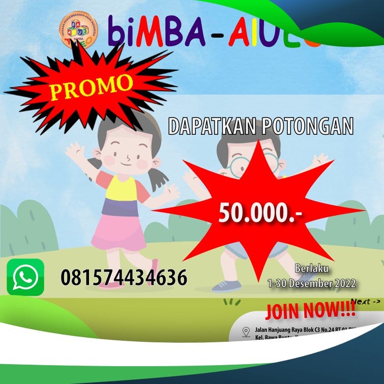 POTONGAN BIAYA, Call 0877–7142–8199, Bimba AIUEO POTONGAN BIAYA Paku Jaya bIMBA AIUEO Rawa Buntu ...