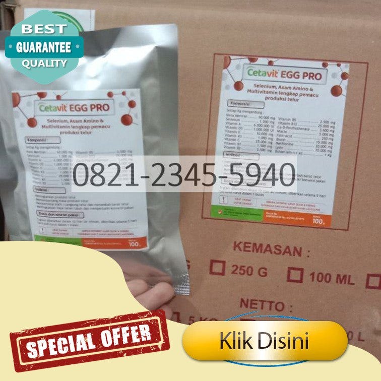 WA 0821-2345-5940, Harga Vitamin Ayam Petelur Yang Bagus Malang - Cetavit EGG Pro - Medium