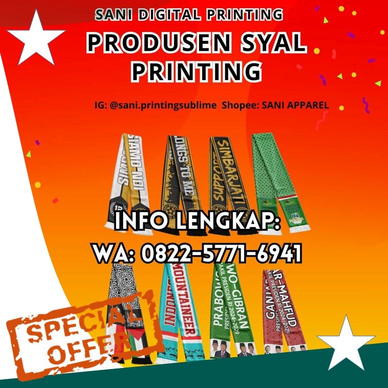 PREMIUM WA 0813–9116–8363, PUSAT Syal Printing Custome Magelang ...