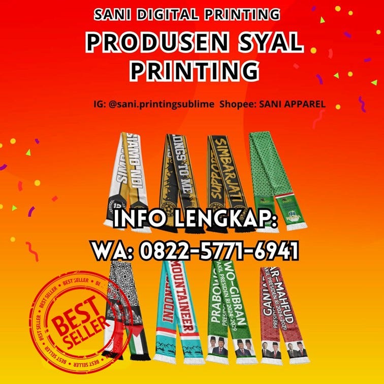 PREMIUM WA 0813–9116–8363, TOKO Syal Printing Custome Sungai Penuh ...