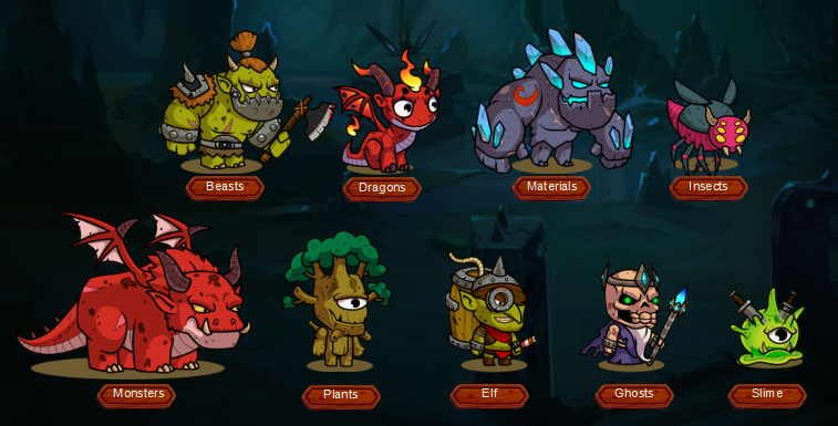 The nine major races of monster lords and monsters in Lord of Monster ...